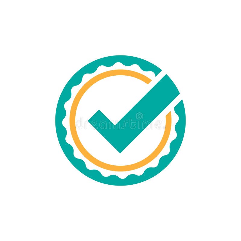 Valid Seal Icon. Blue Circle with Ribbon Outline and Blue Tick Stock ...