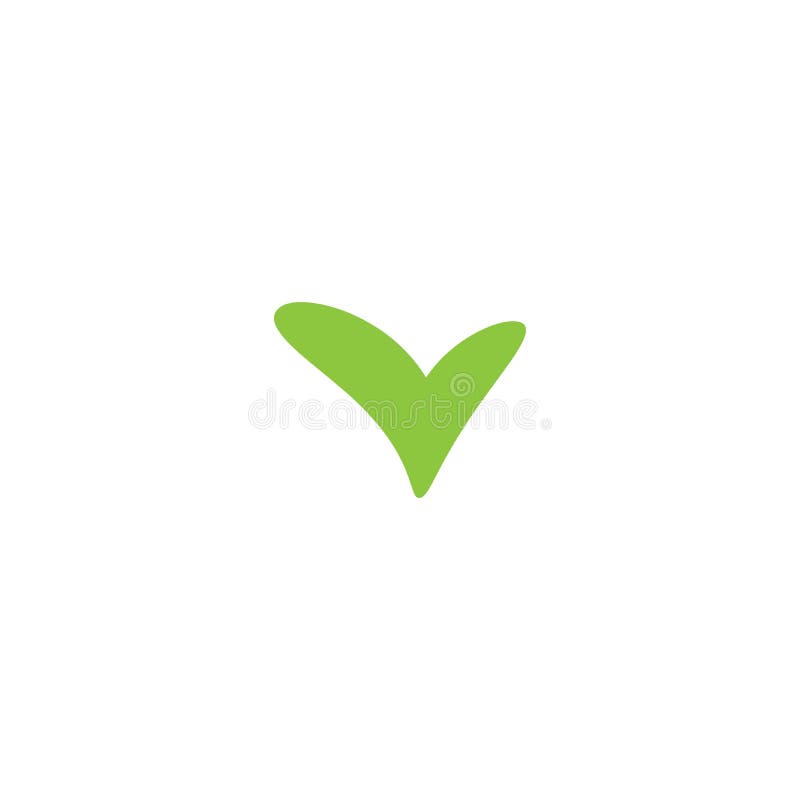 Valid Seal Icon. Green Cartoon Tick. Flat OK Sticker Icon. Isolated on ...