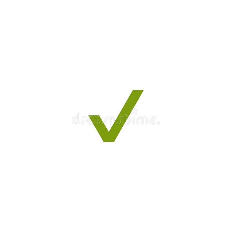 Valid Seal Icon. Green Squared Tick. Flat OK Sticker Icon. Isolated on ...
