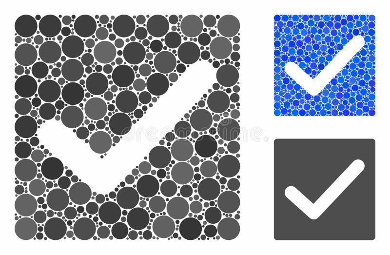 Valid Tick Mosaic Icon of Round Dots Stock Vector - Illustration of ...