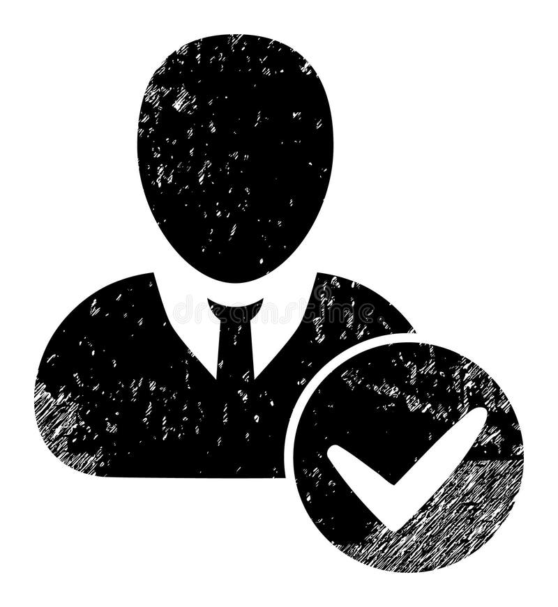 Valid User Icon. Flat Gray Iconic Symbol. Checkmark. Vector ...