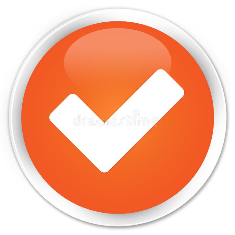 Validate Icon Premium Orange Round Button Stock Illustration ...