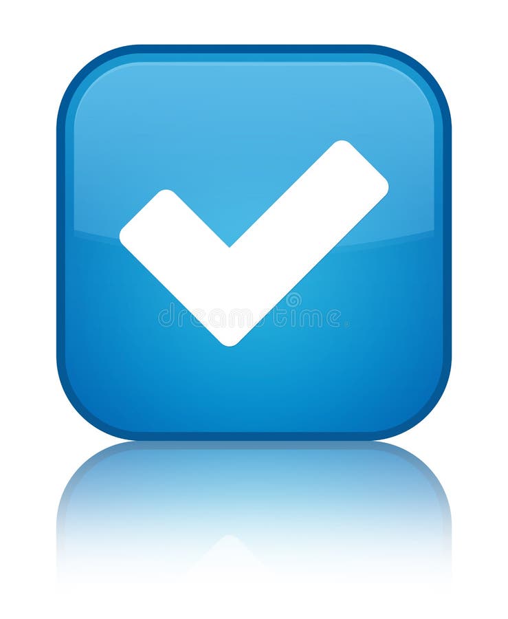Validate Icon Special Cyan Blue Square Button Stock Illustration ...