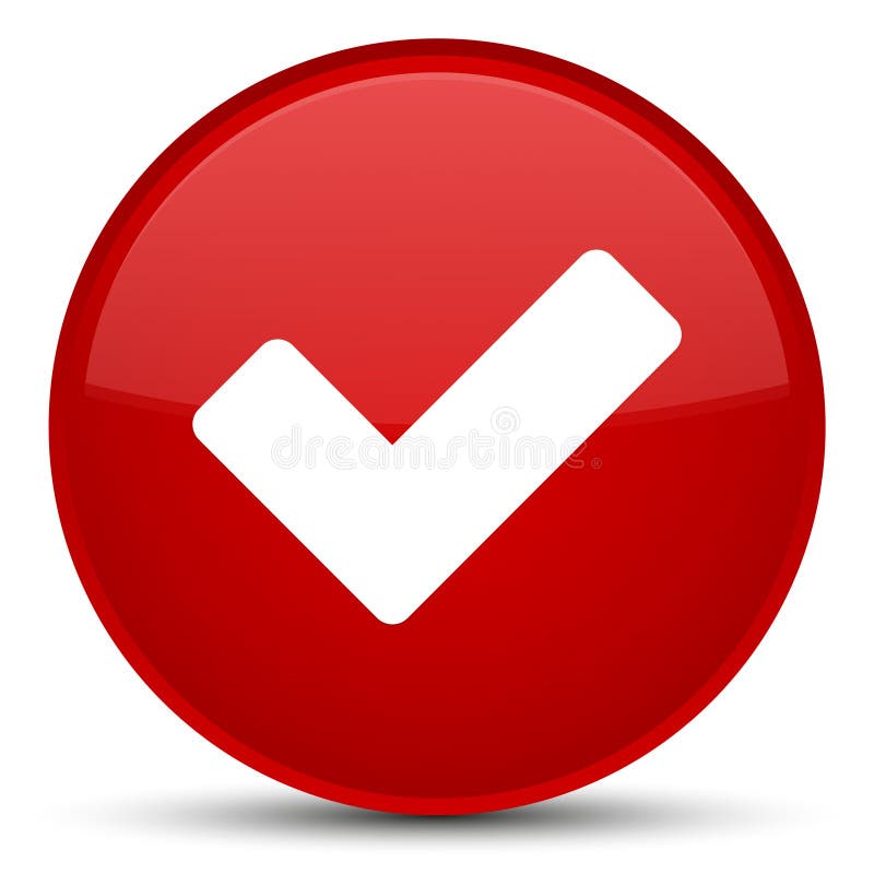Validate Icon Special Red Round Button Stock Illustration ...