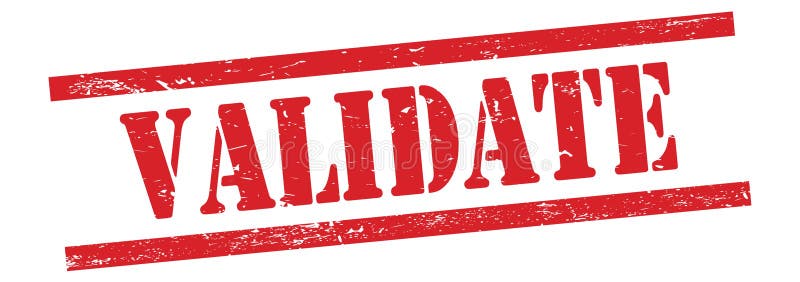 VALIDATE Text on Red Grungy Lines Stamp Stock Illustration ...