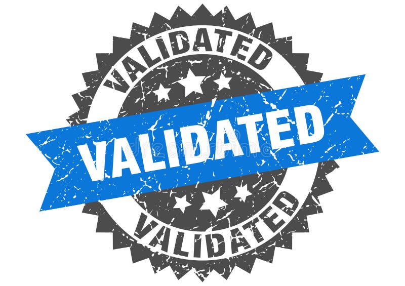 Grunge Red Validated Word Oval Rubber Stamp on White Background Stock ...
