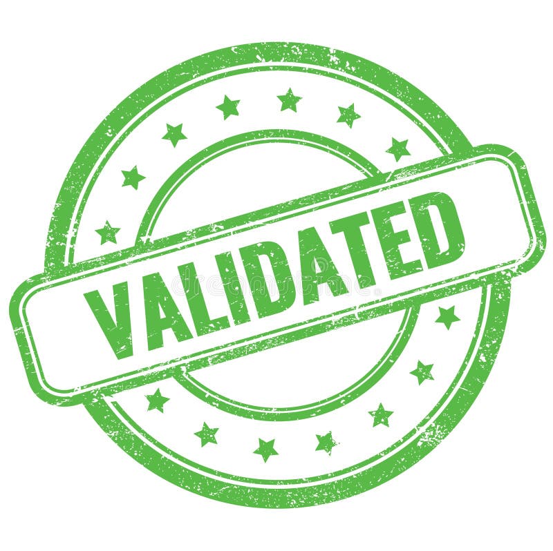 VALIDATED Text on Red Green Ribbon Stamp Stock Illustration ...