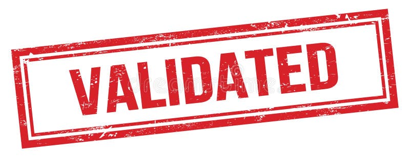 VALIDATED Text on Red Grungy Vintage Stamp Stock Illustration ...