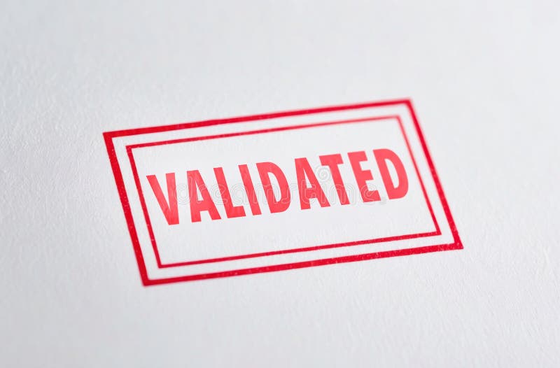 Validated Text Words Phrase Seal Stamp on Paper Stock Illustration ...