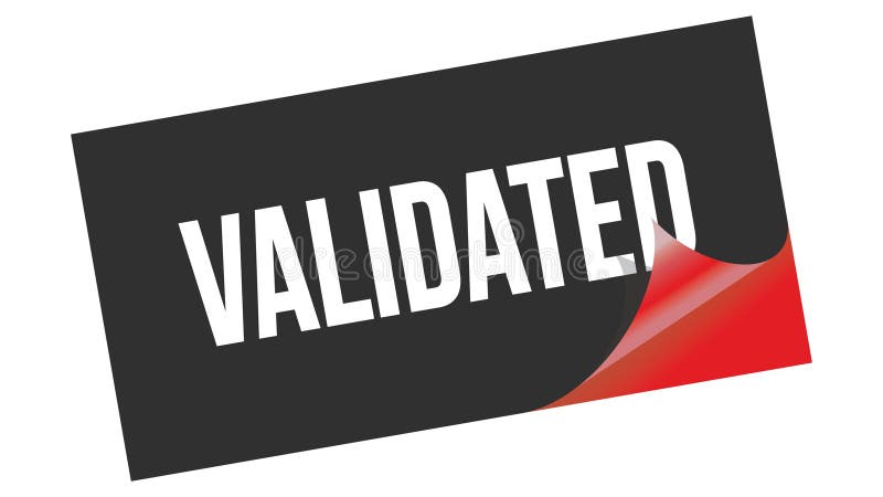 VALIDATED Text on Black Red Sticker Stamp Stock Illustration ...