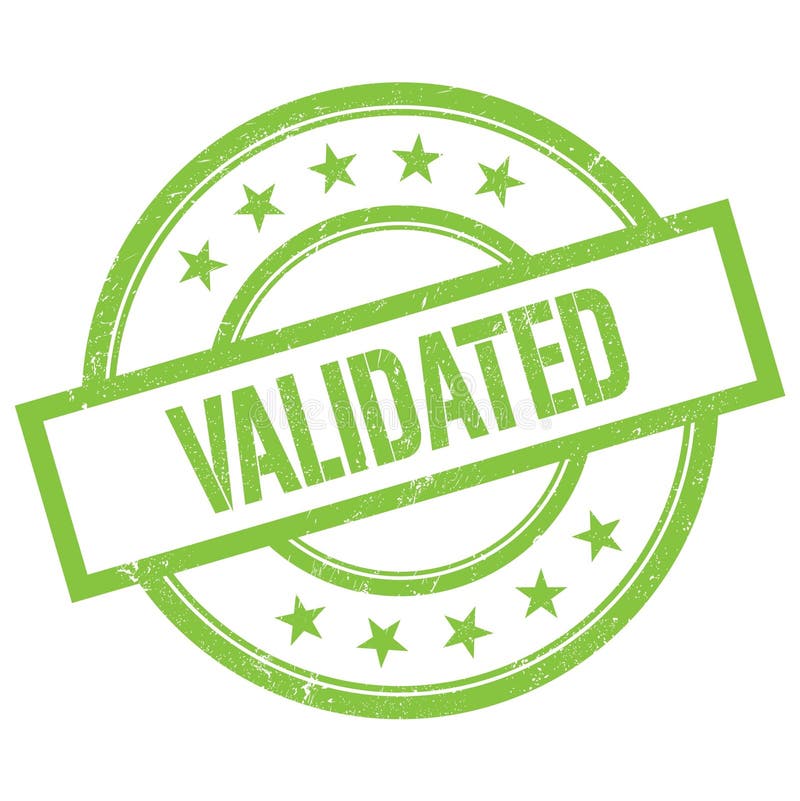 VALIDATED Text on Green Grungy Round Rubber Stamp Stock Illustration ...