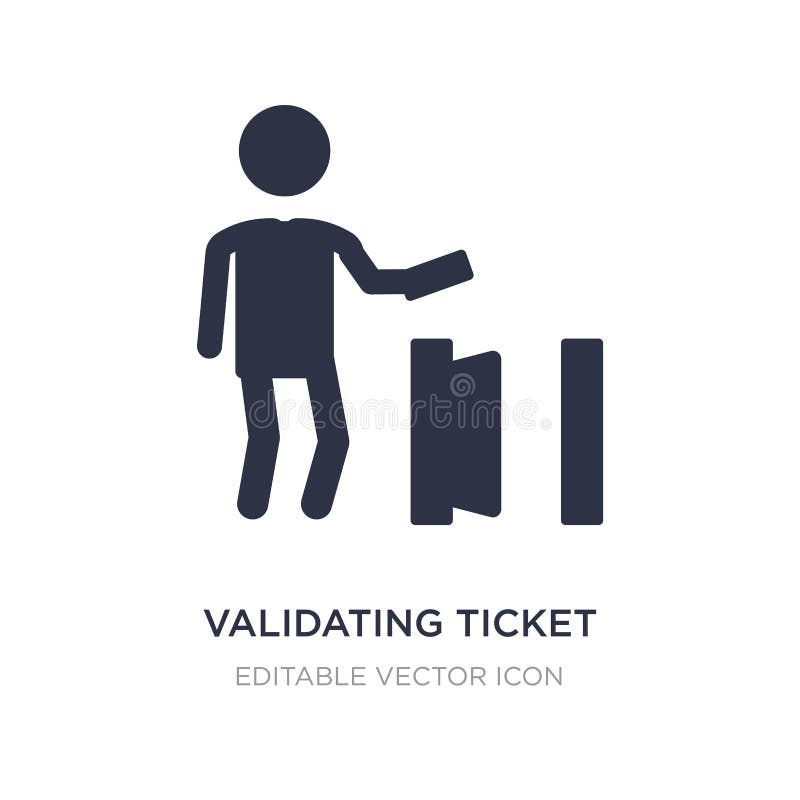 Validating Ticket Icon Vector Sign and Symbol Isolated on White Background, Validating Ticket ...
