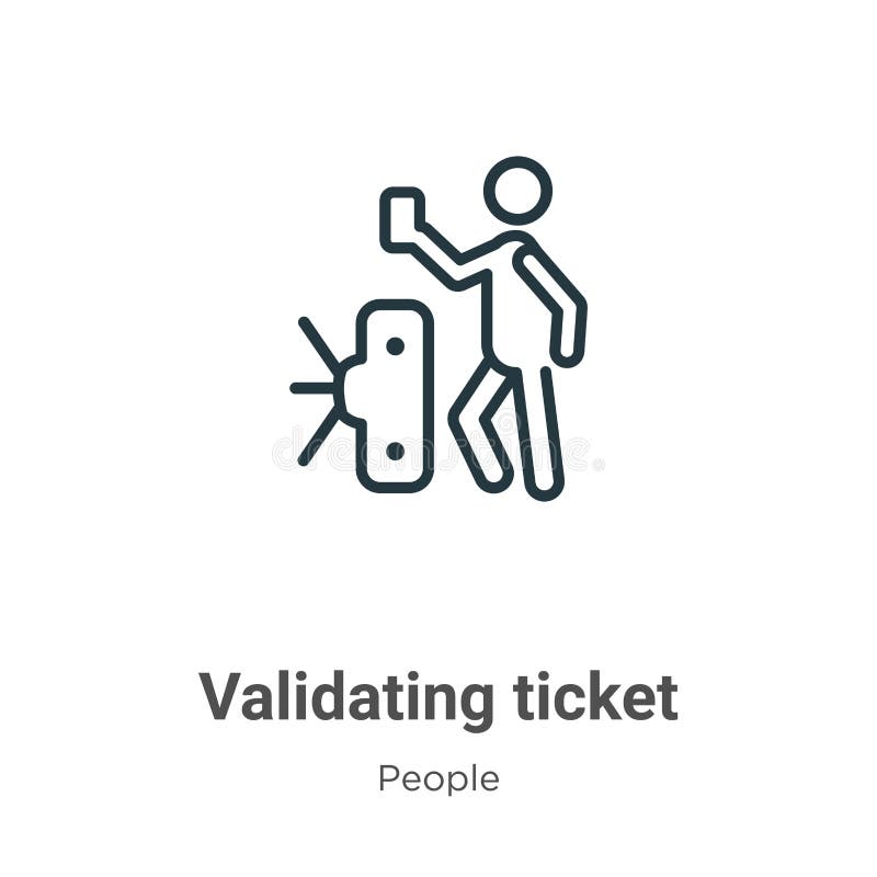 Validating Ticket Icon Vector Sign and Symbol Isolated on White ...