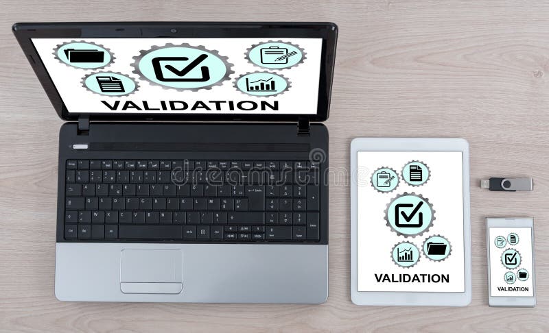 Validation Concept on Different Devices Stock Photo - Image of validate ...