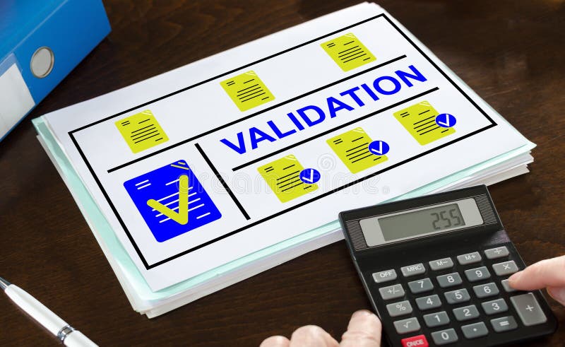 Validation Concept Illustrated on a Paper Stock Image - Image of sign ...