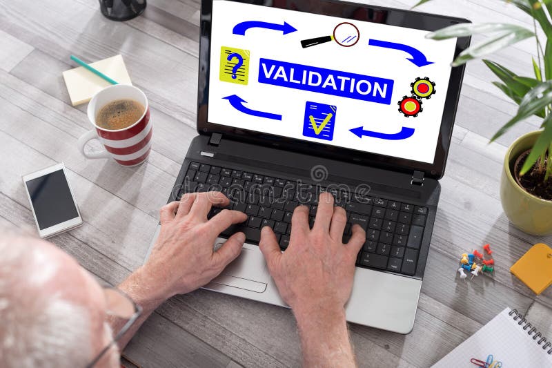 Validation Concept on a Laptop Screen Stock Photo - Image of accept ...