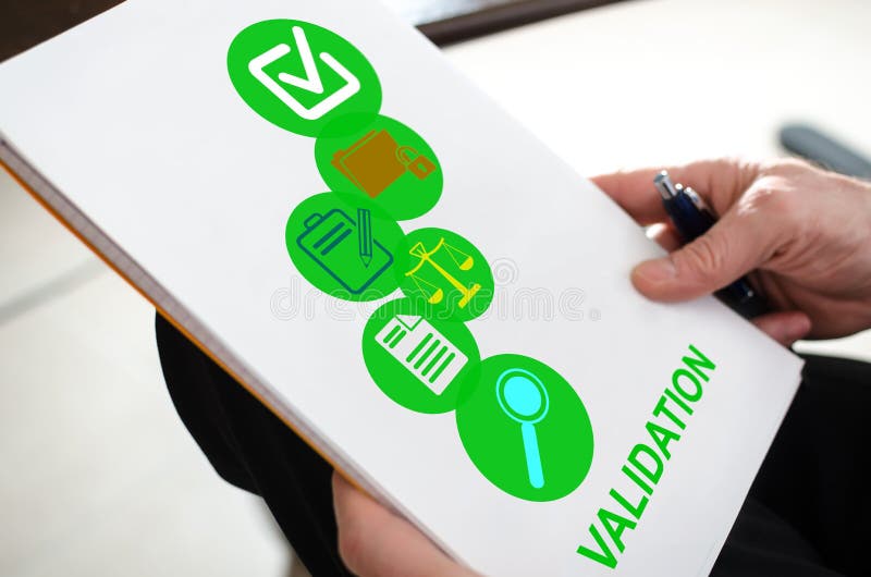 Validation Concept on a Paper Stock Photo - Image of right, process ...