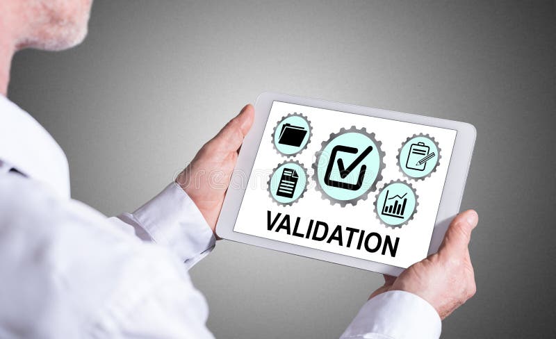 Validation Concept on a Tablet Stock Image - Image of process, right ...