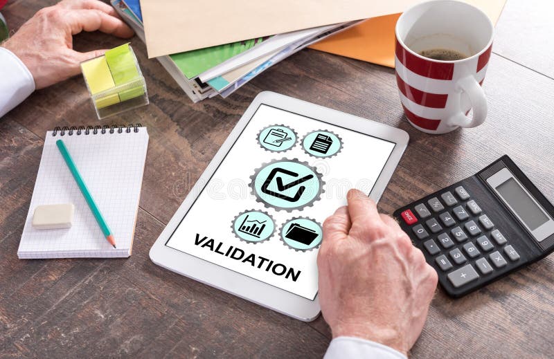 Validation Concept on a Tablet Stock Image - Image of mark, green ...