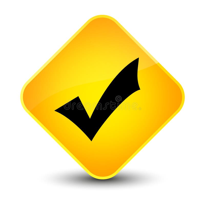 Validation Icon Elegant Yellow Diamond Button Stock Illustration ...