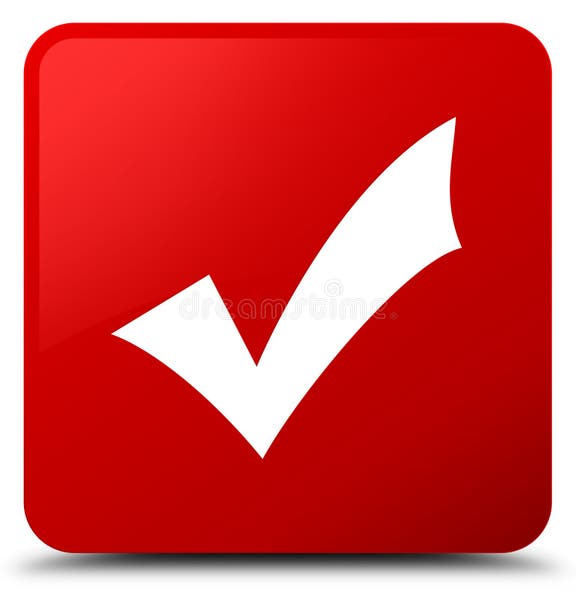 Validation Icon Red Square Button Stock Illustration - Illustration of ...