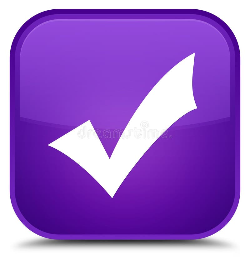 Validation Icon Special Purple Square Button Stock Illustration ...