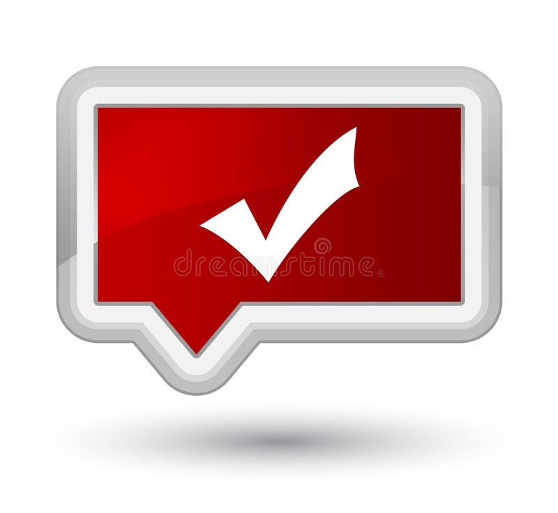 Validation Icon Prime Red Banner Button Stock Illustration ...