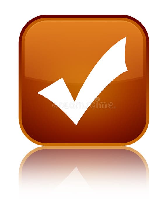 Validation Icon Special Brown Square Button Stock Illustration ...