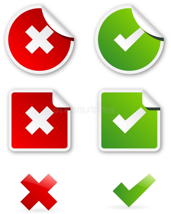 Buttons of Validation Icons Stock Vector - Illustration of checkout ...