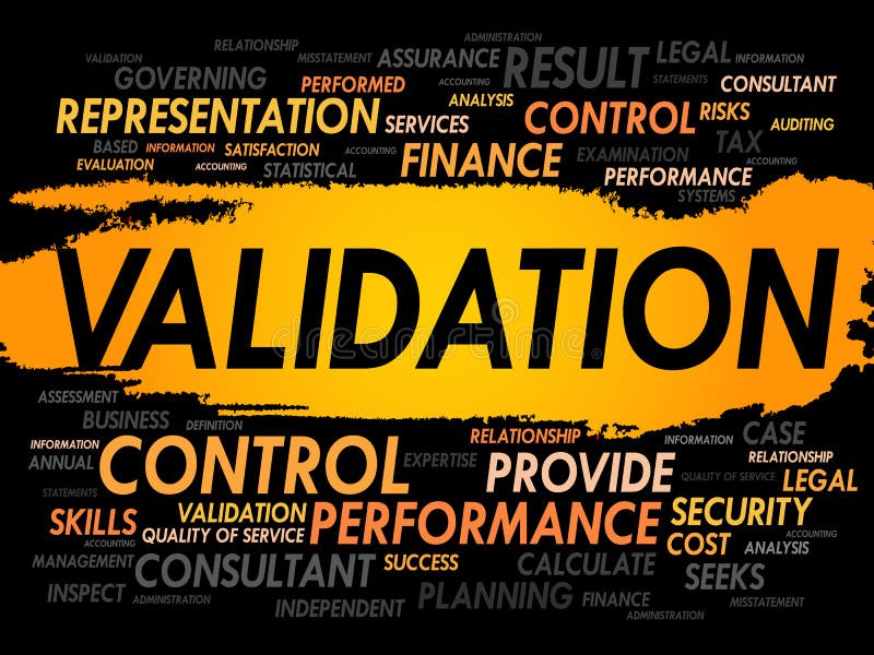 VALIDATION word cloud stock illustration. Illustration of collage ...