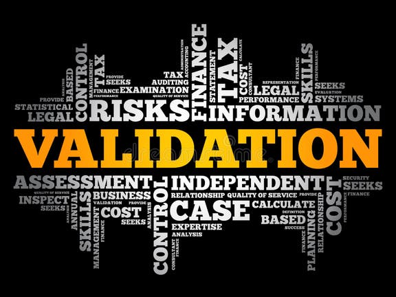 VALIDATION Word Cloud Collage Stock Illustration - Illustration of ...