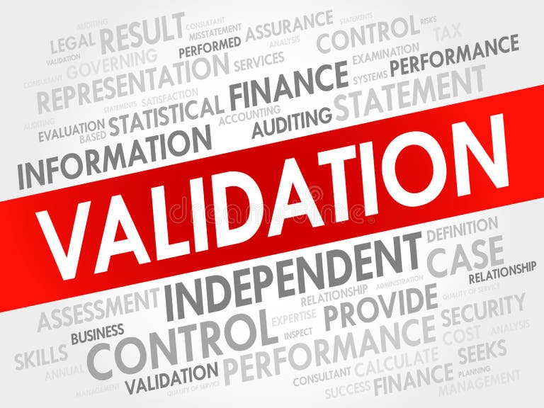 VALIDATION word cloud stock illustration. Illustration of evaluation ...