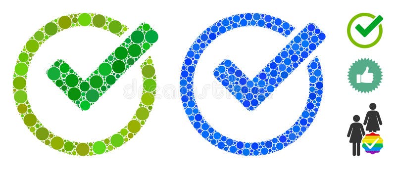 Validity Mosaic Icon of Circles Stock Vector - Illustration of marked ...