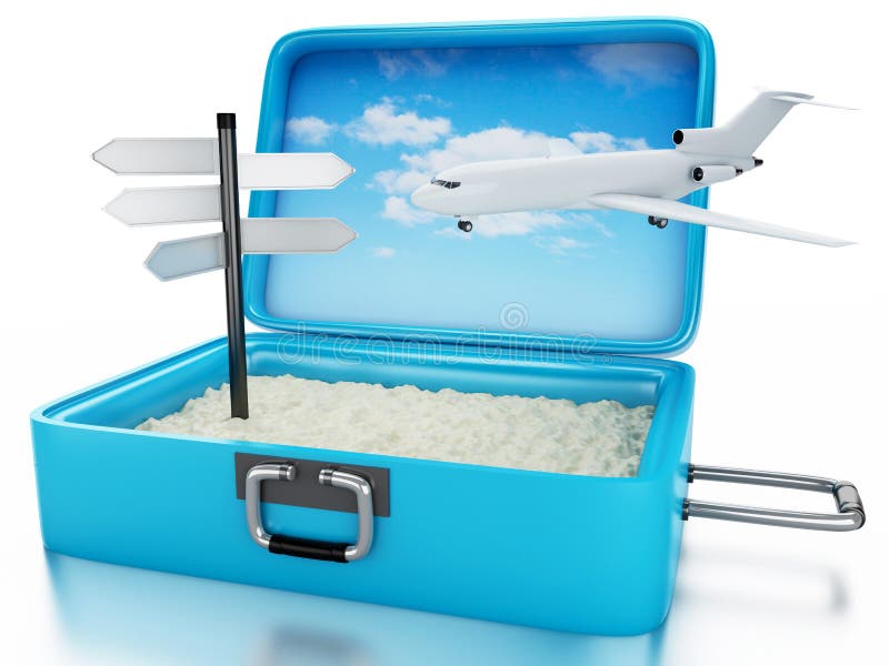 Valigia Di Viaggio 3d Concetto Di Vacanze Estive Illustrazione di Stock ... Valigia Di Viaggio 3d Concetto Di Vacanze Estive Illustrazione di Stock ...
