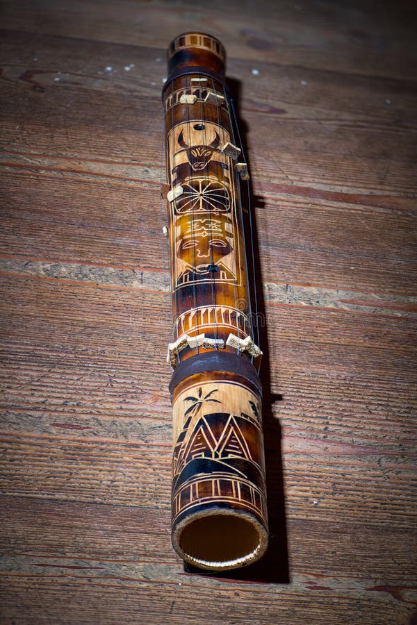 Valiha a Stringed Musical Instrument Typical of Madagascar. Back Stock ...