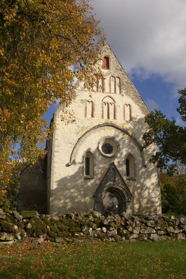 Valjala Medieval Church stock image. Image of cathedral - 6554131