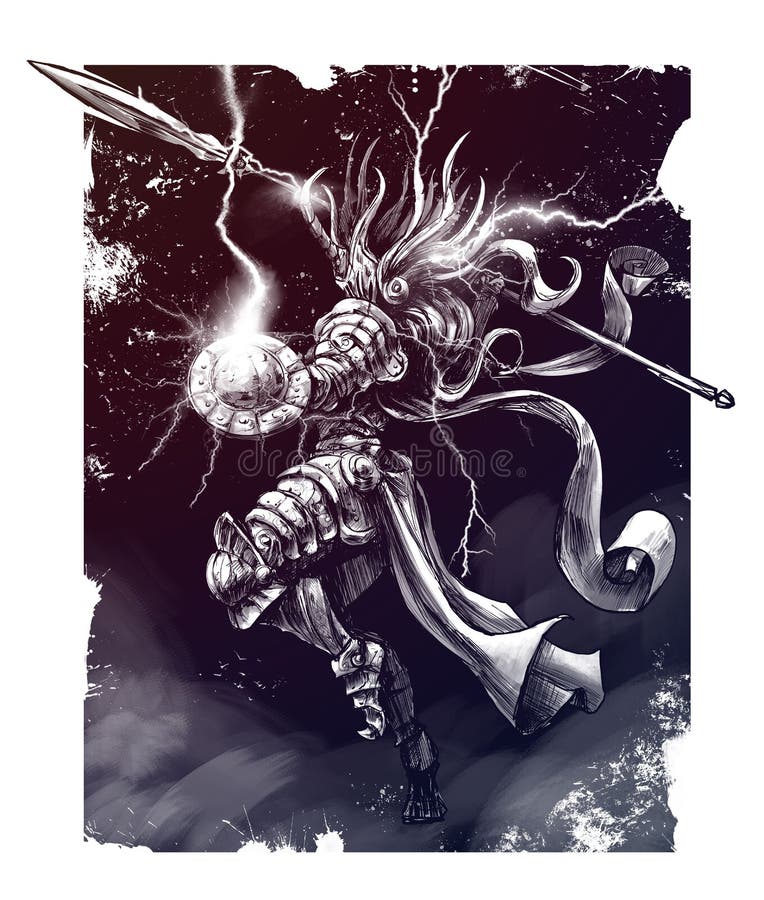 Valkyrie in heat of battle stock illustration. Illustration of girl ...