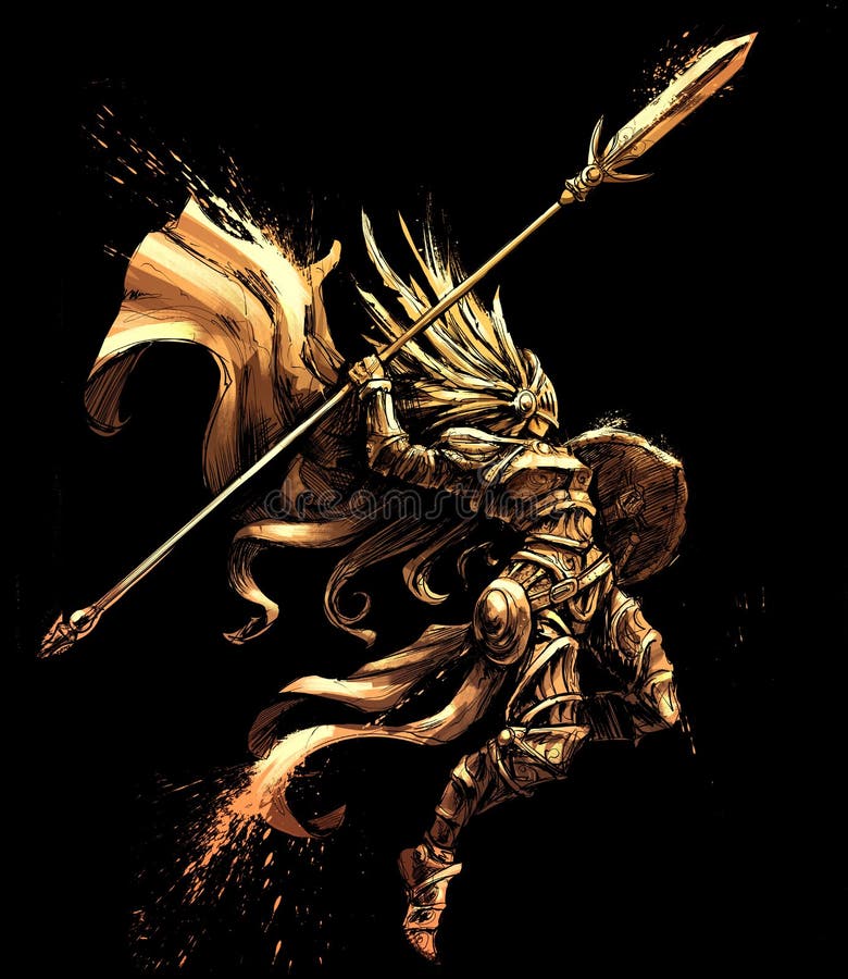 Valkyrie in the Heat Battle Stock Illustration - Illustration of dent ...
