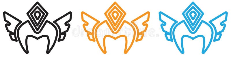 Valkyrie Vector Logo Set Collection for Web App Ui Stock Vector ...