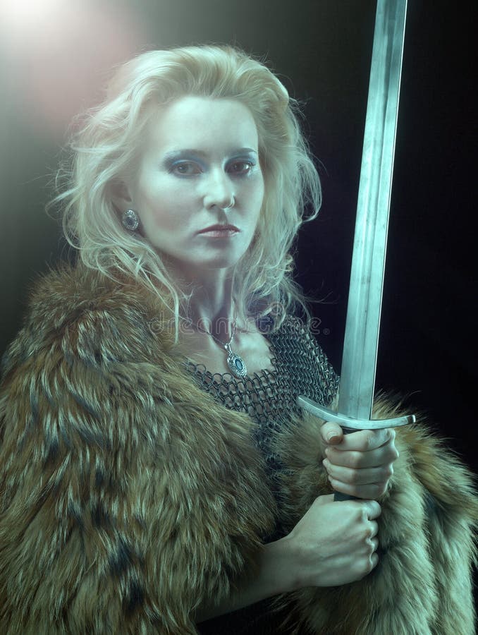 Valkyrie stock photo. Image of head, estramacon, sword - 232158116