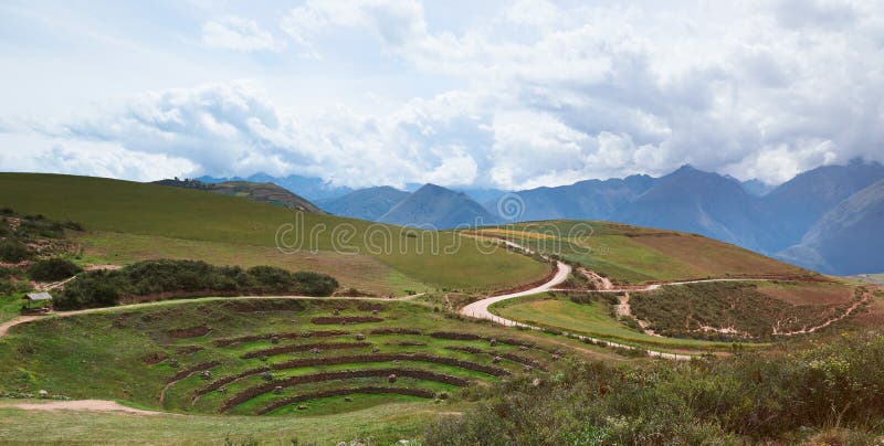 Valle Sagrado En Moray Peru Foto de archivo - Imagen de paisaje ...