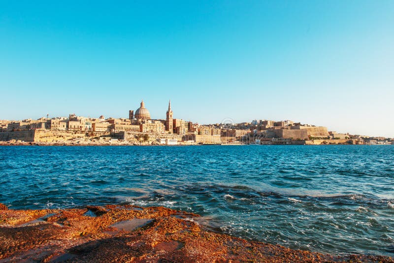 Valletta Antes Do Por Do Sol, Malta Imagem de Stock - Imagem de cultura ...