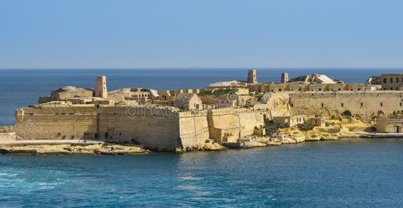 Valletta Fort Rinella Malta Stock Image - Image of ancient, maltese ...
