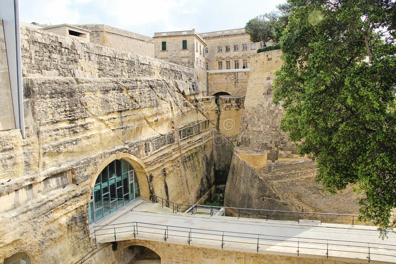 Valletta, Malta - December 19 2022: the Valletta Ditch in Malta Old ...
