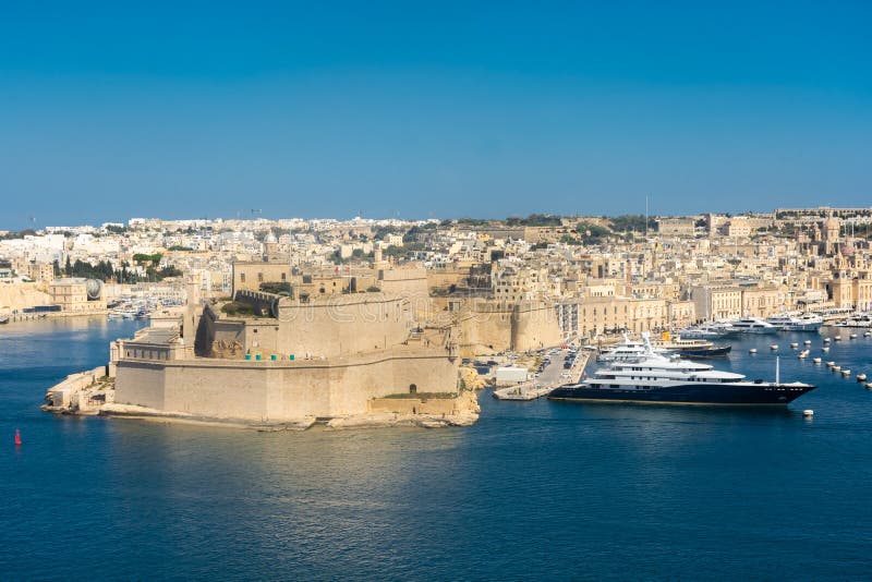 Valletta, Malta, 22 May 2022: Castle of Birgu Stock Photo - Image of ...