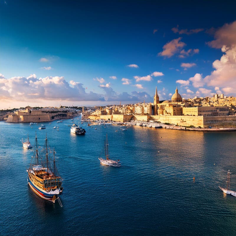 Valletta Sea Port, AI Generated Stock Illustration - Illustration of ...