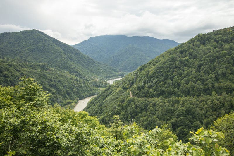 The Valley of the Adjaritskhali River in Adjara, Georgia Stock Photo ...