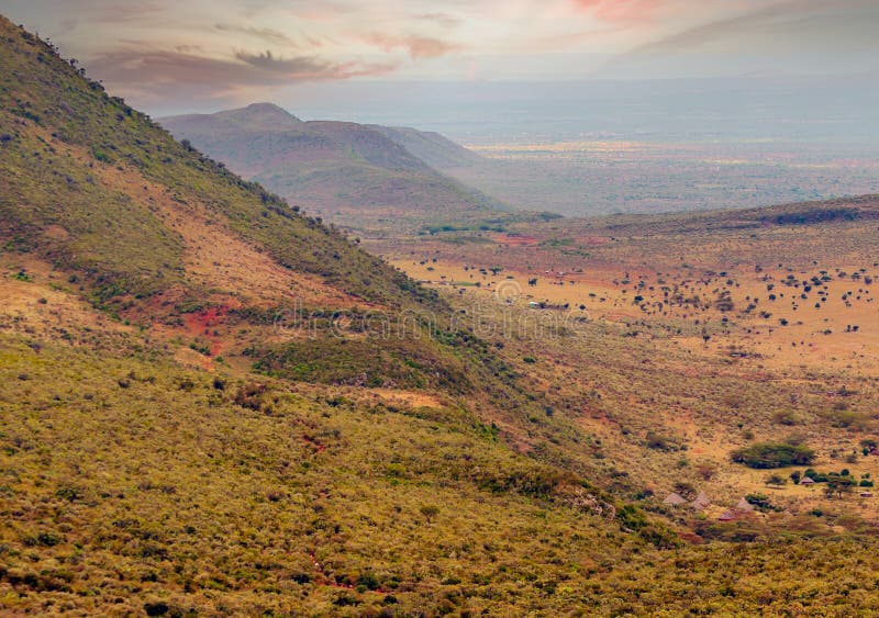 Valley of Africa stock image. Image of dawn, kenya, light - 209875937