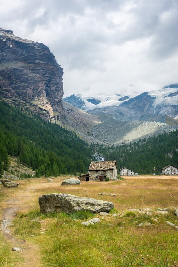 Valley of Ayes in Aosta Valley, Italy Stock Photo - Image of ayas ...