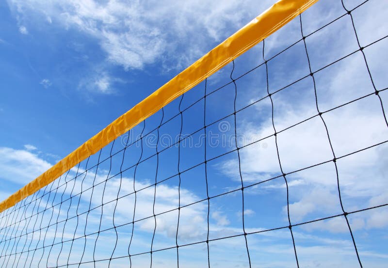 Valley ball net, blue sky stock image. Image of coastline - 16985437